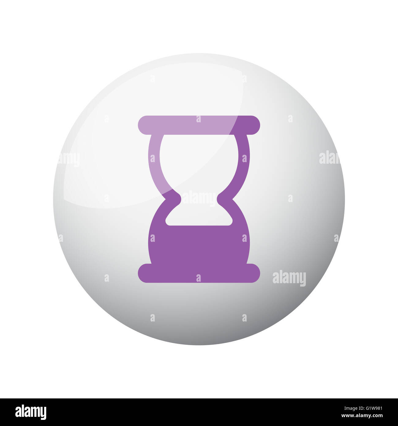 Flat purple Hourglass icon on 3d sphere Stock Photo - Alamy