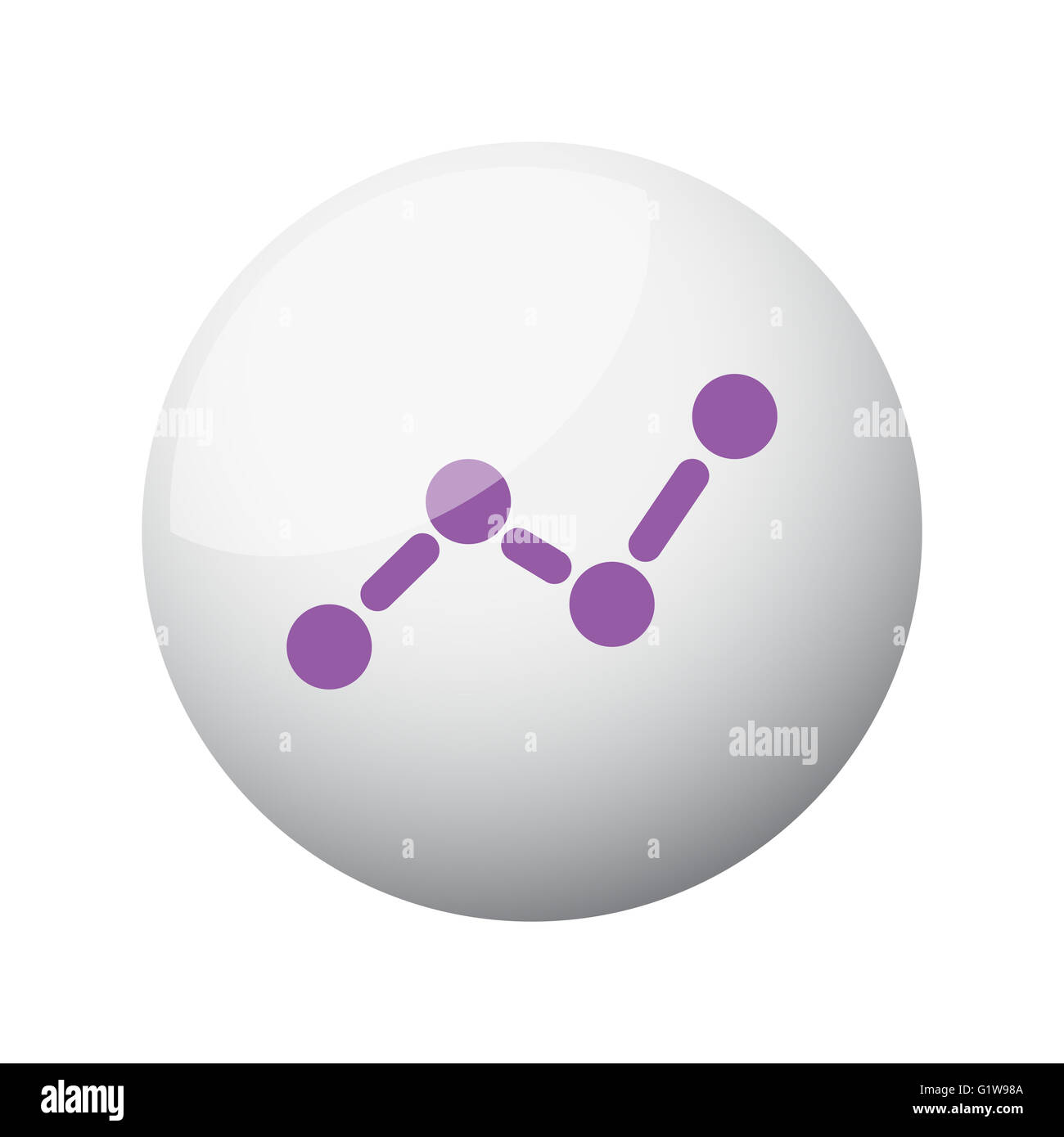 Flat purple Graph icon on 3d sphere Stock Photo - Alamy