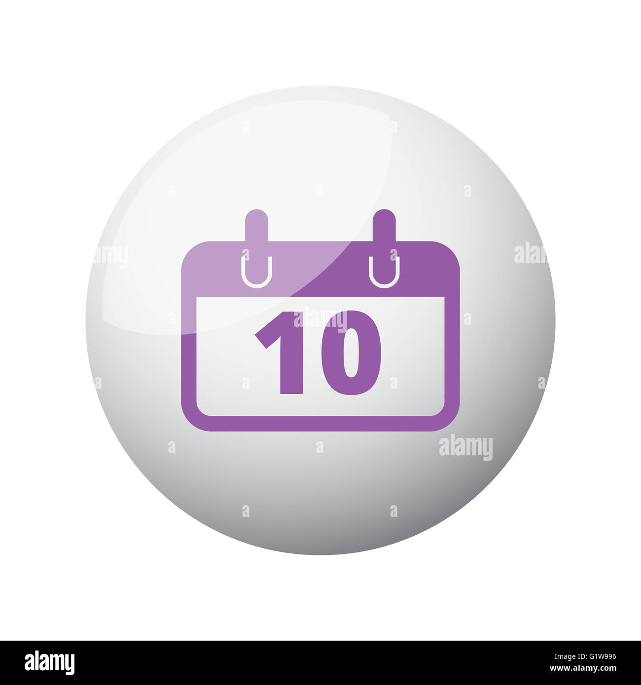 Flat purple Calendar icon on 3d sphere Stock Photo - Alamy