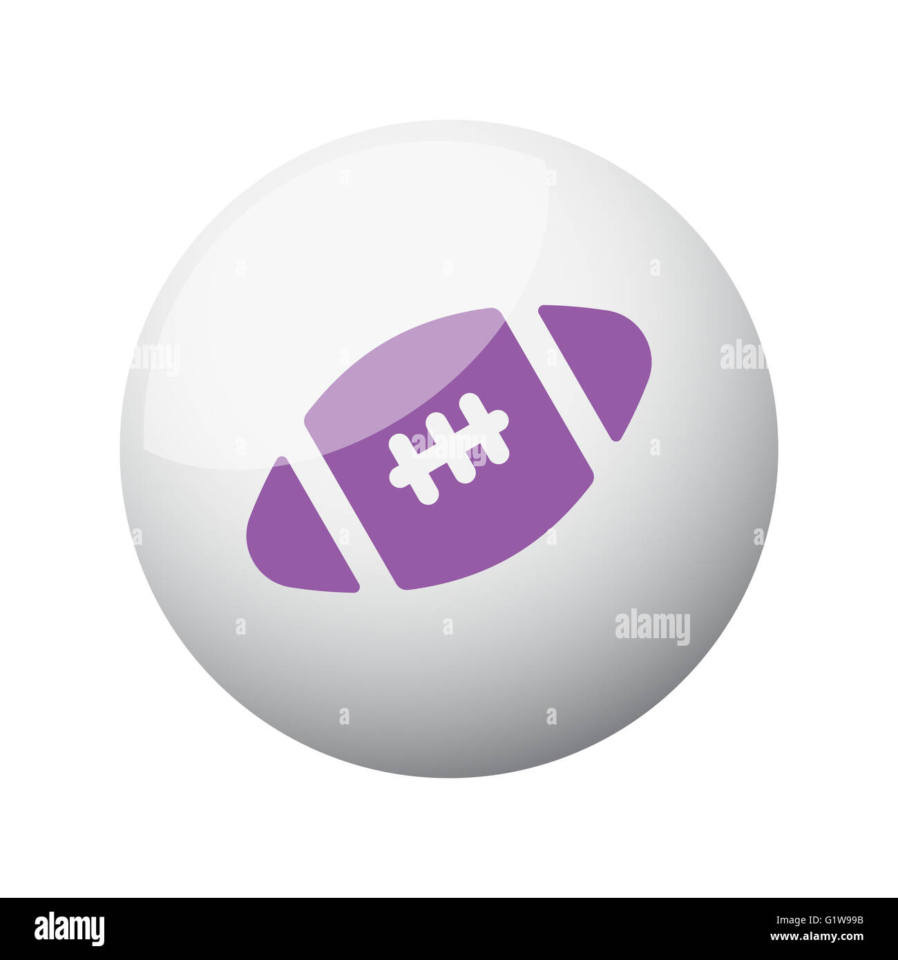 Flat purple American Football icon on 3d sphere Stock Photo - Alamy
