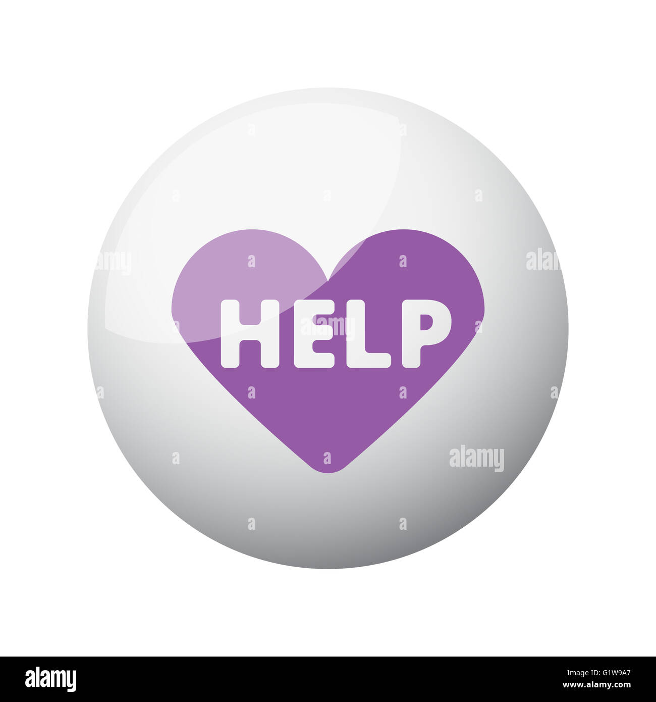 Flat purple Defibrillator icon on 3d sphere Stock Photo - Alamy