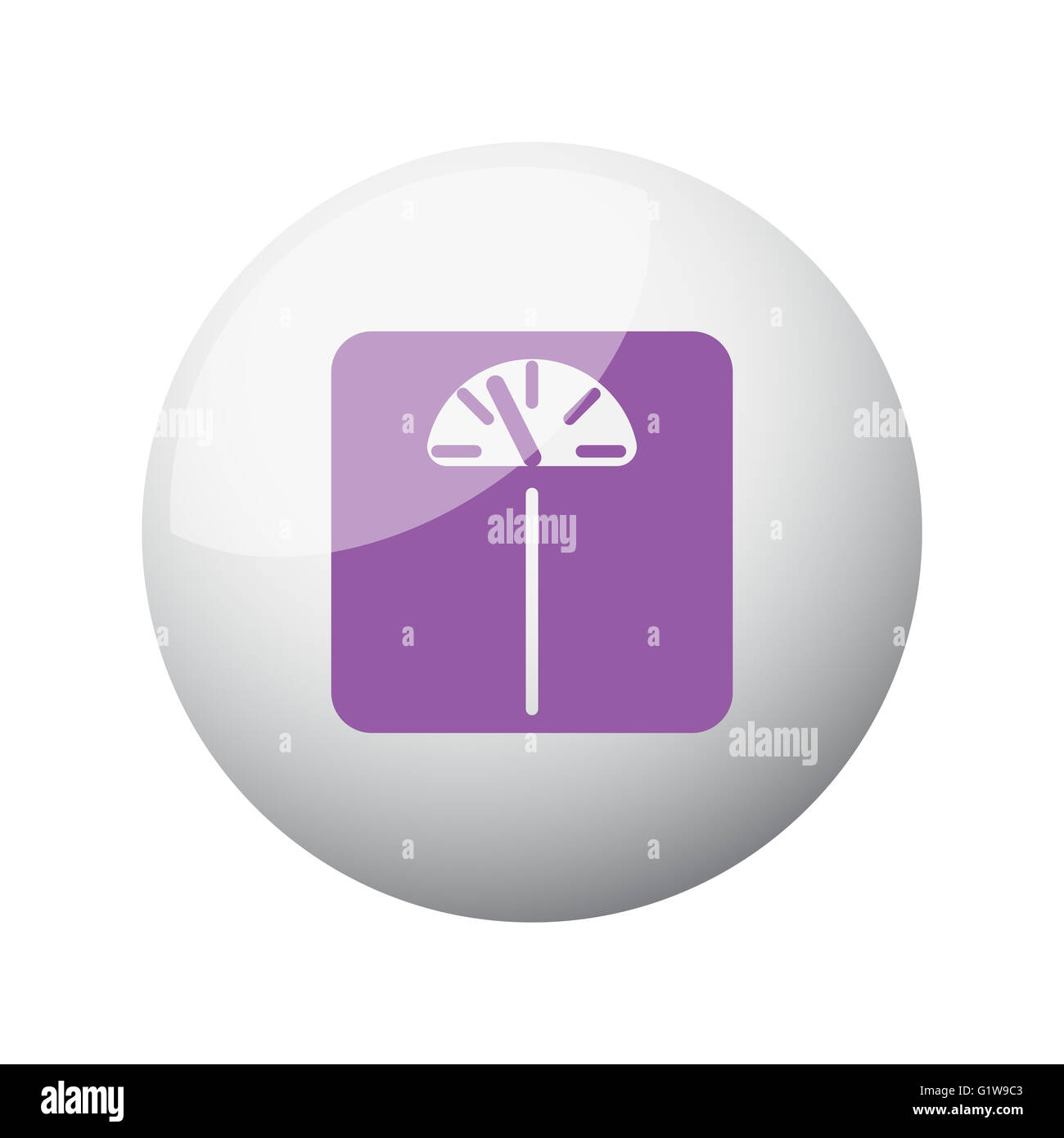 Flat purple Personal Scale icon on 3d sphere Stock Photo - Alamy