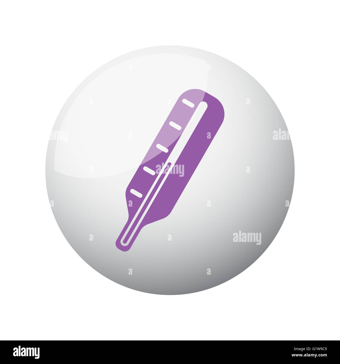 Medical thermometer icon white Cut Out Stock Images & Pictures - Alamy