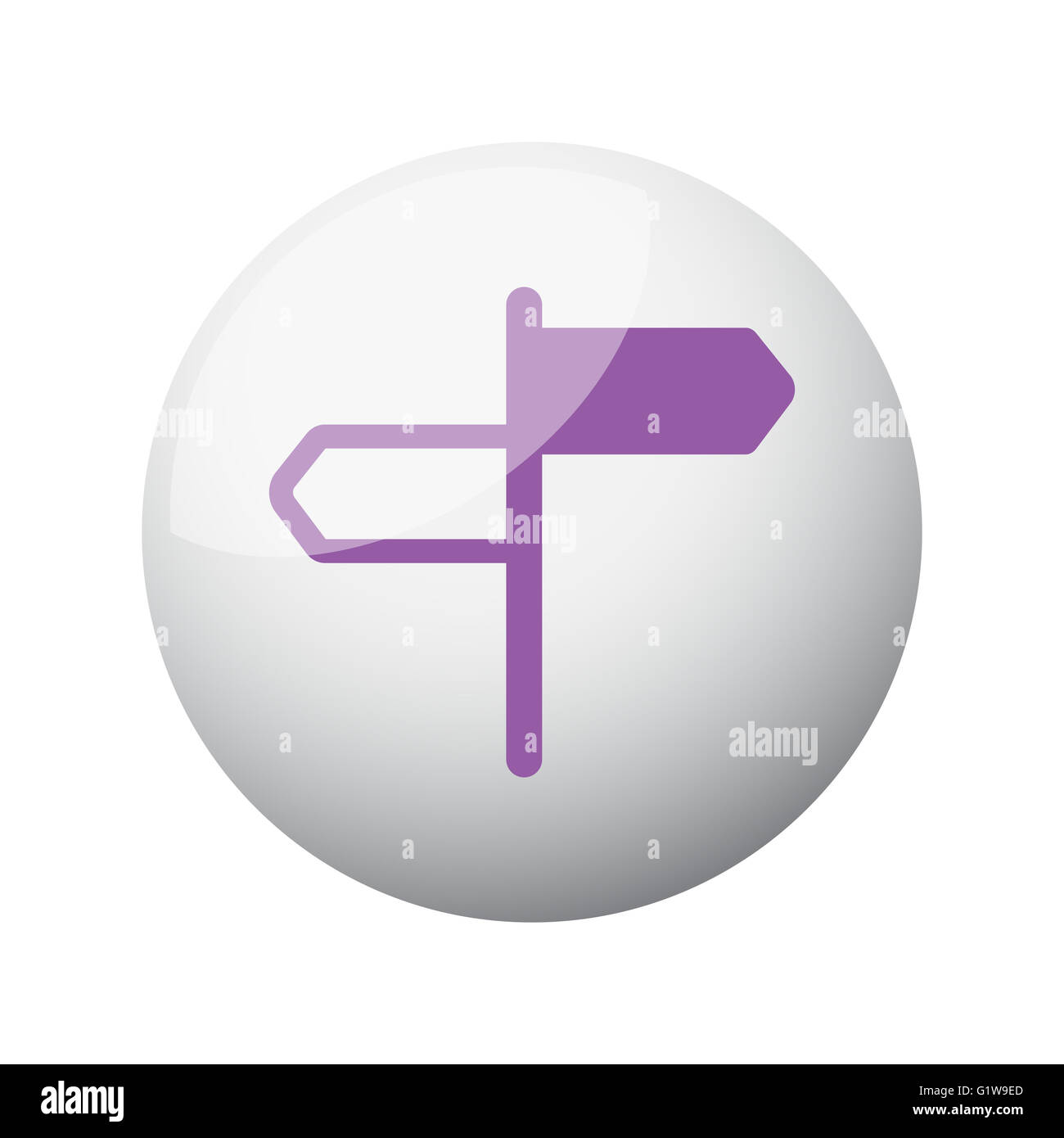 Flat purple Road Signs icon on 3d sphere Stock Photo - Alamy