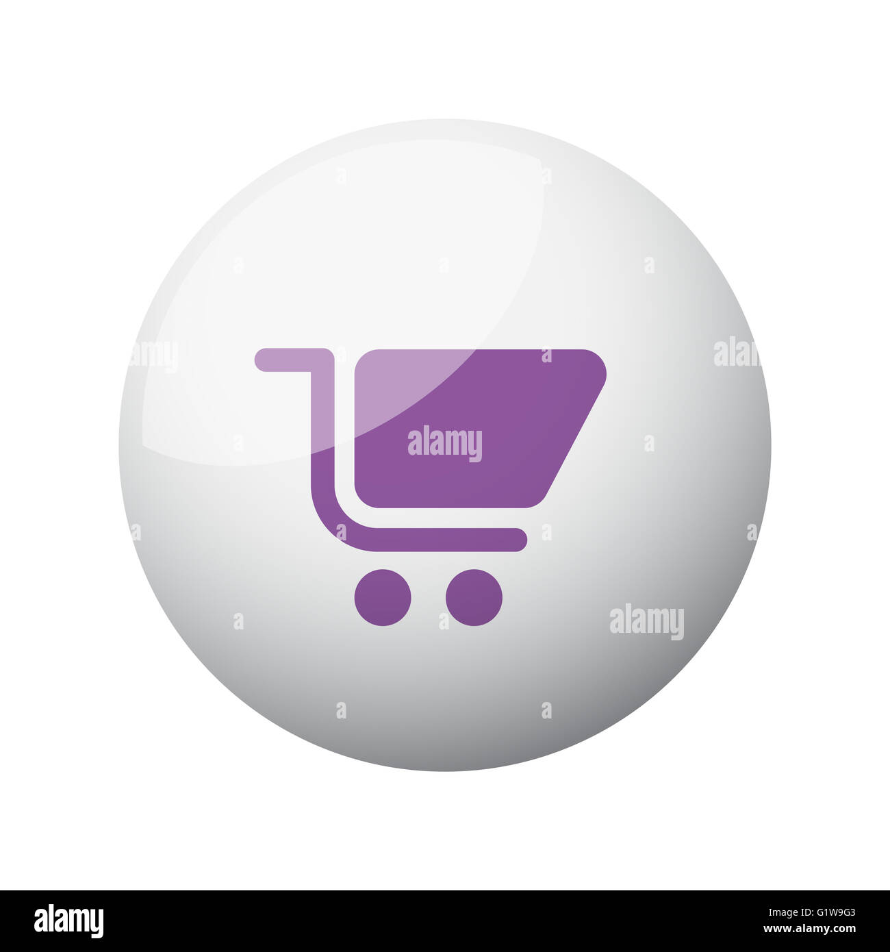 Flat purple Shopping Cart icon on 3d sphere Stock Photo - Alamy