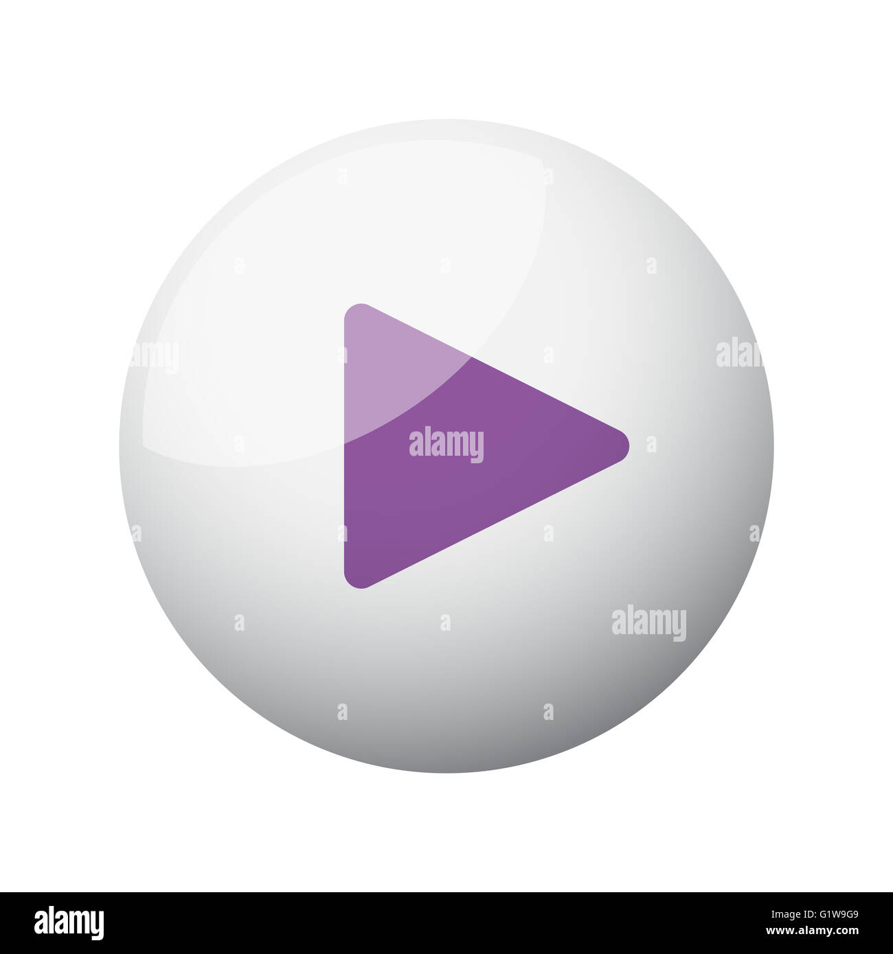 Flat purple Play icon on 3d sphere Stock Photo - Alamy