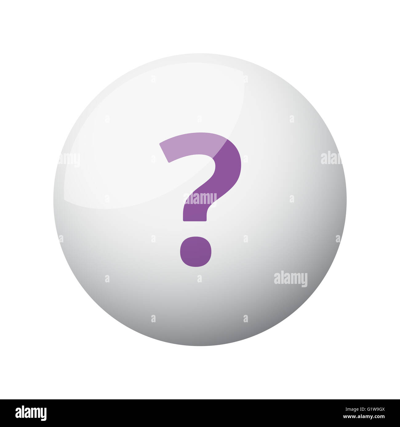 Flat purple Question Mark icon on 3d sphere Stock Photo - Alamy