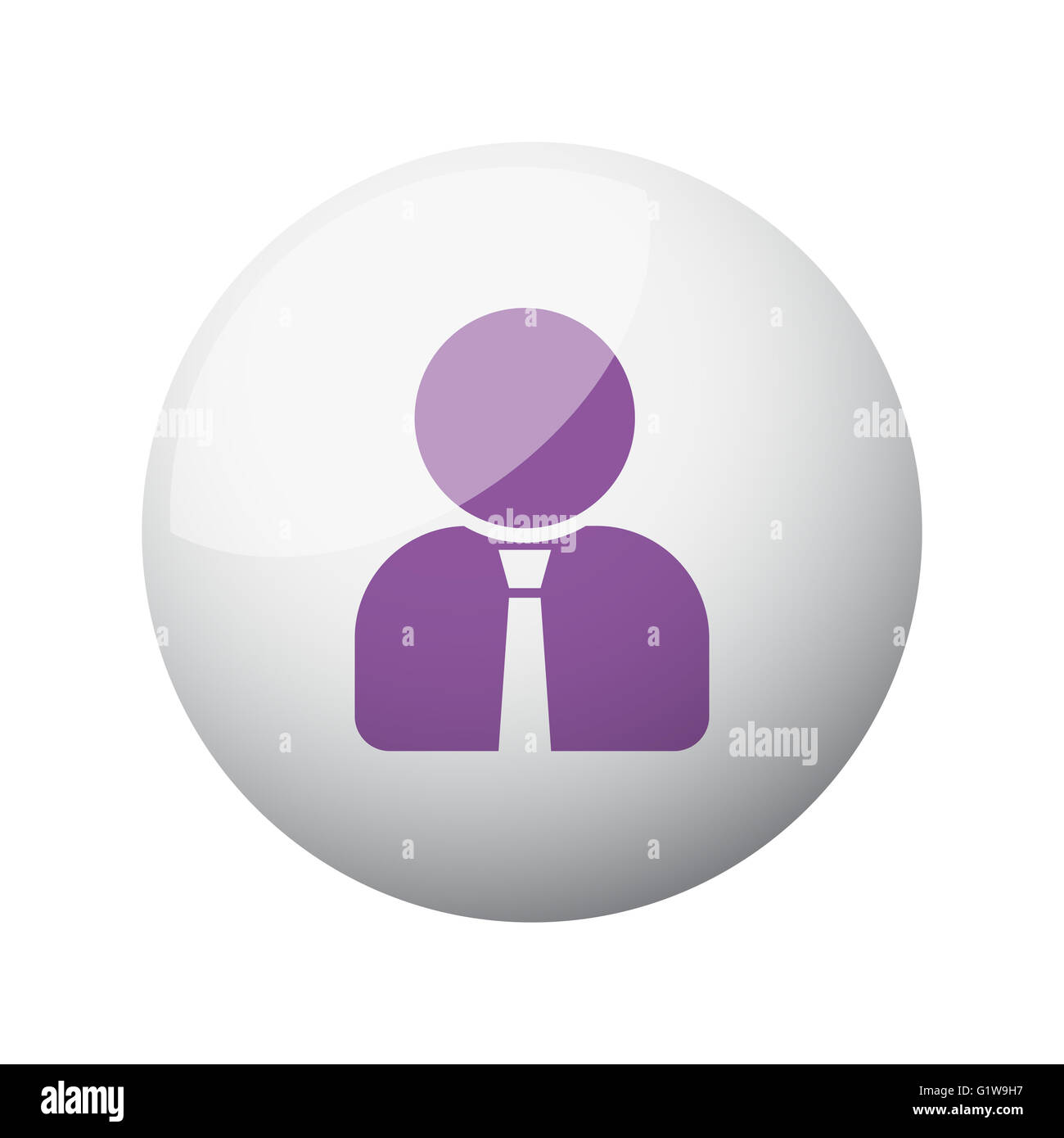 Flat purple User Profile icon on 3d sphere Stock Photo - Alamy
