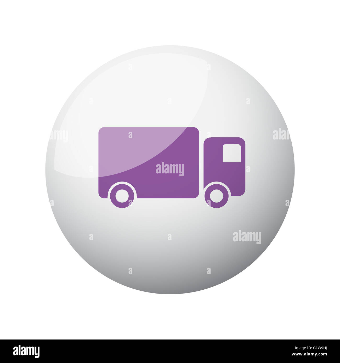Flat purple Delivery Truck icon on 3d sphere Stock Photo - Alamy