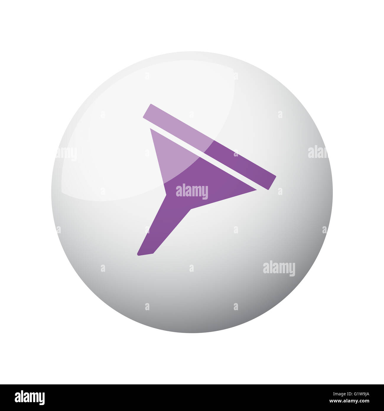 Flat purple Funnel icon on 3d sphere Stock Photo - Alamy