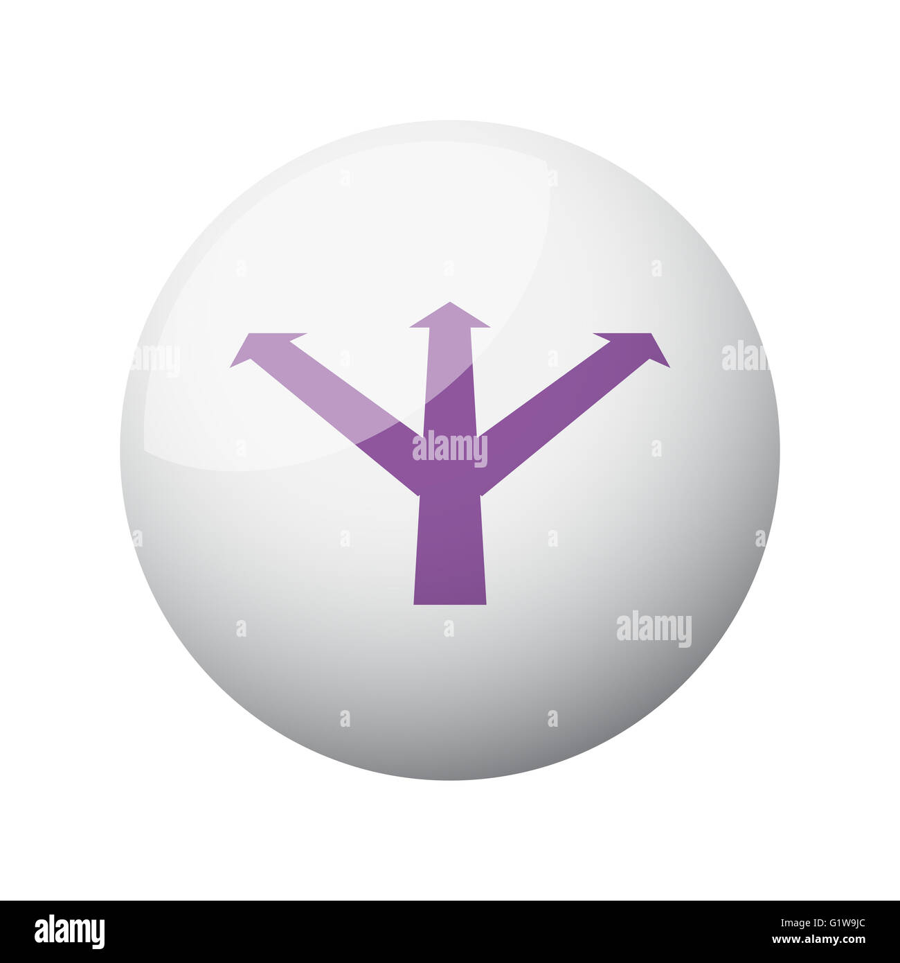 Flat purple Strategy icon on 3d sphere Stock Photo - Alamy