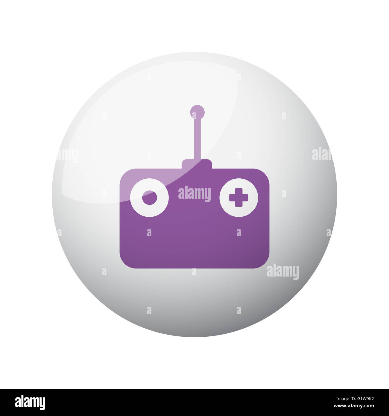 Flat purple Radio Control icon on 3d sphere Stock Photo - Alamy