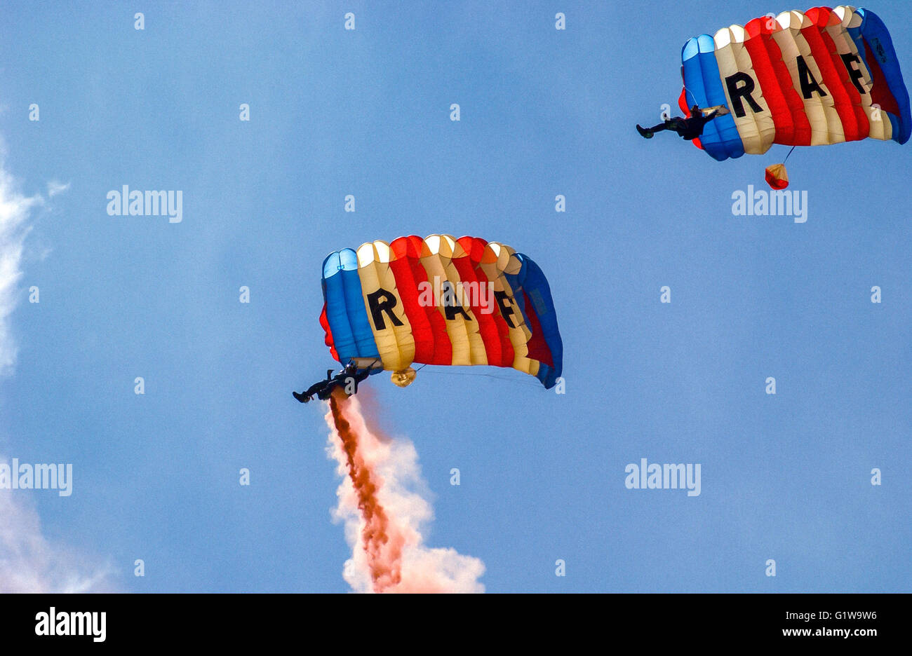 RAF skydiving parachute display team at airshow Stock Photo - Alamy