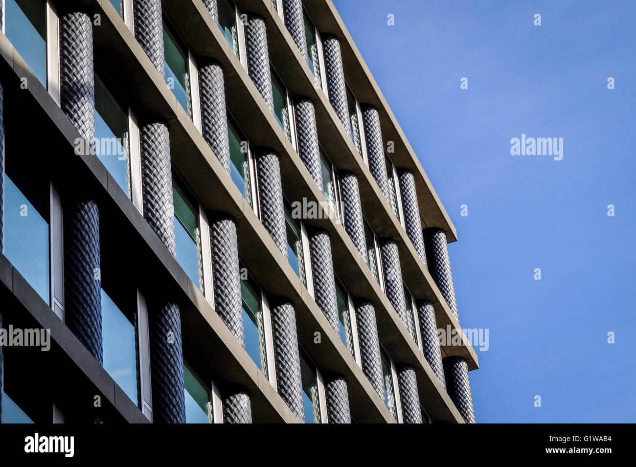 Architectural detail of One St. Pancras Square, King's Cross, London ...