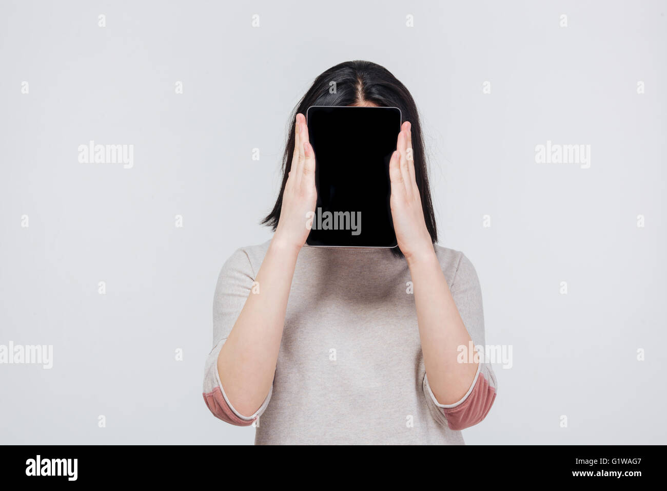 Girl face looking computer screen hi-res stock photography and images ...