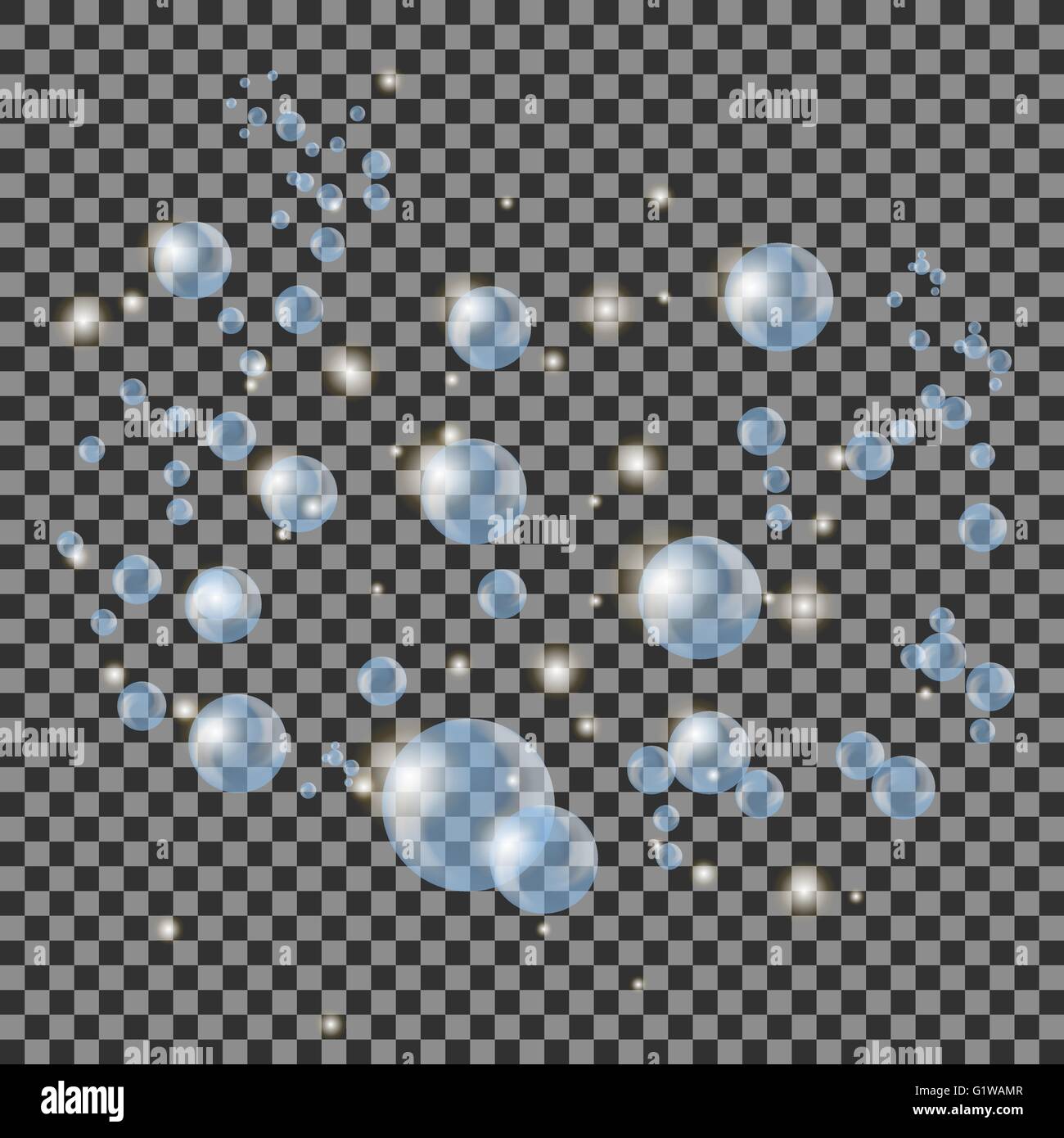 Transparent blue bubbles 3d Stock Vector Images - Alamy