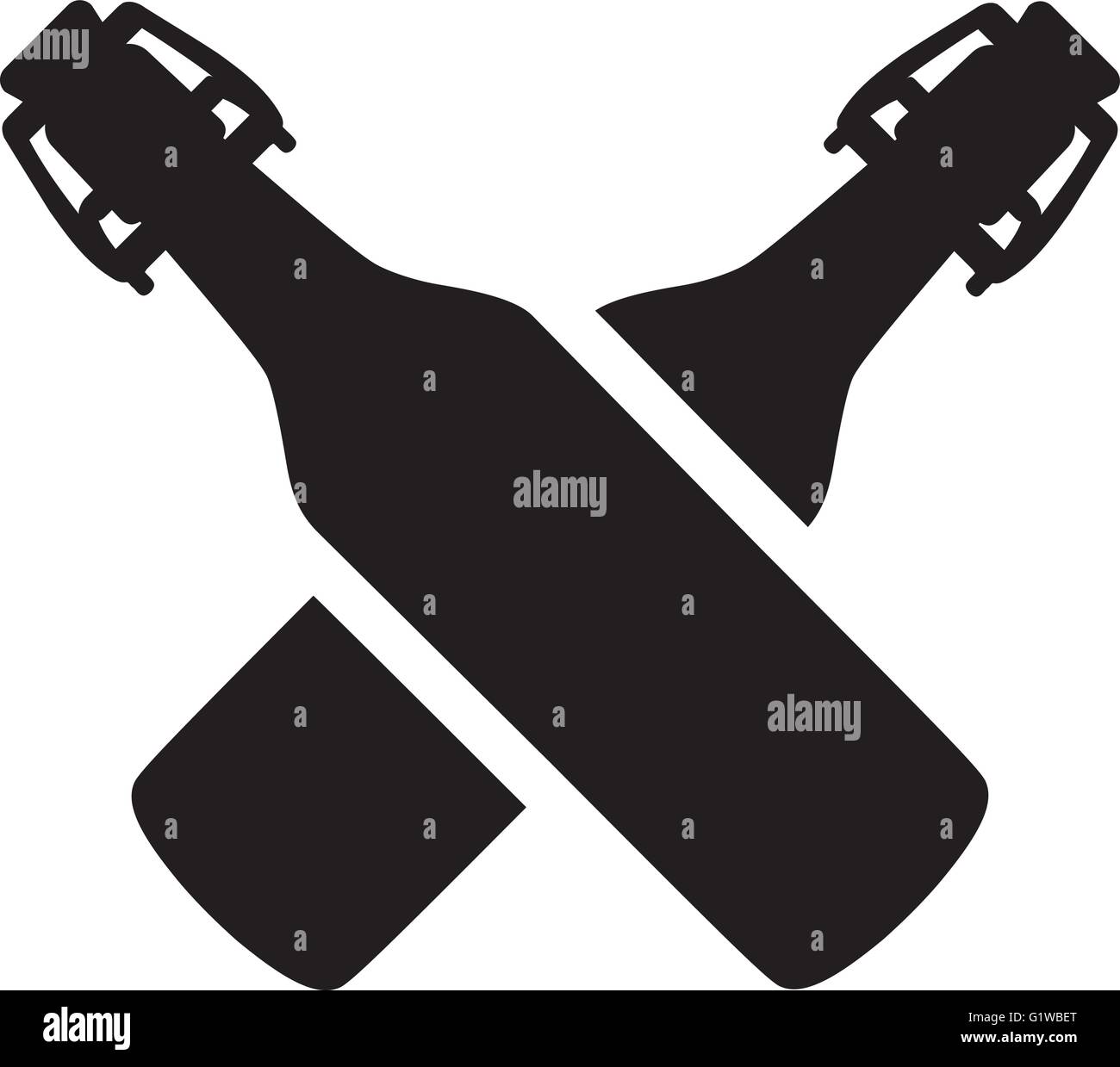 Crossed beer bottles Stock Vector Image & Art - Alamy