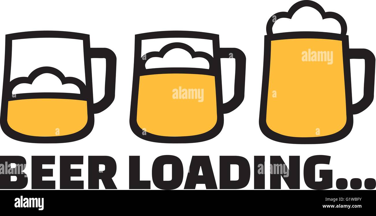 Beer Loading with three mugs and foam Stock Vector Image & Art - Alamy