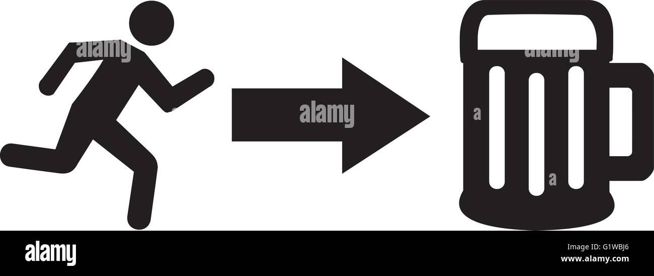 Exit sign with beer Stock Vector Image & Art - Alamy