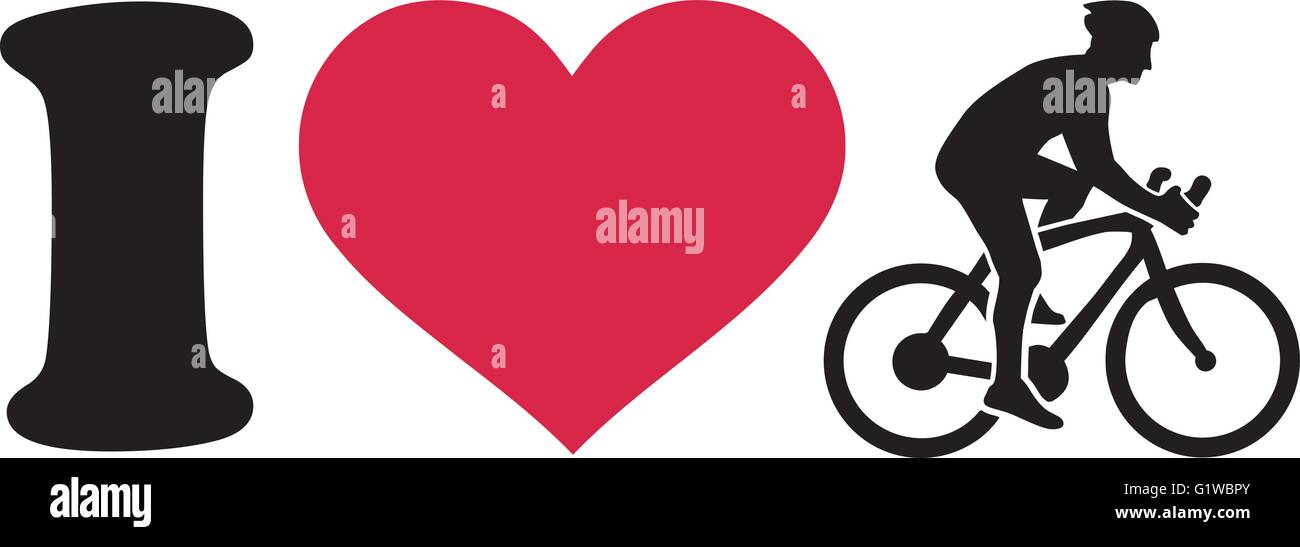 I Love Cycling Real Stock Vector Image & Art - Alamy