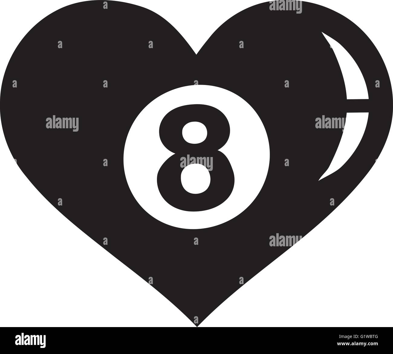 Eight Ball heart Pool Stock Vector Image & Art - Alamy