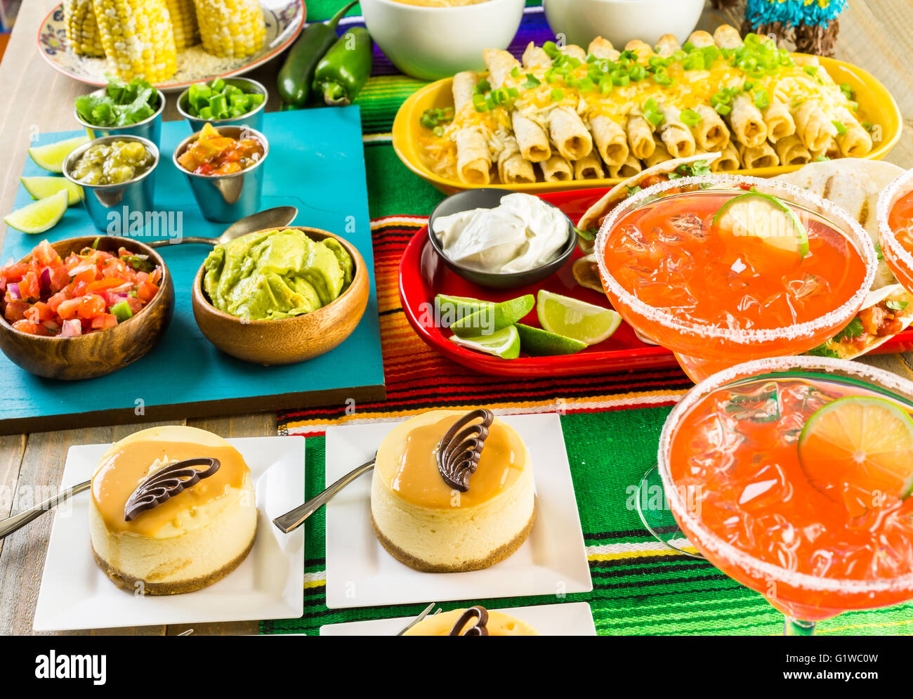 Fiesta party buffet table with dulce de lecheand other traditional ...