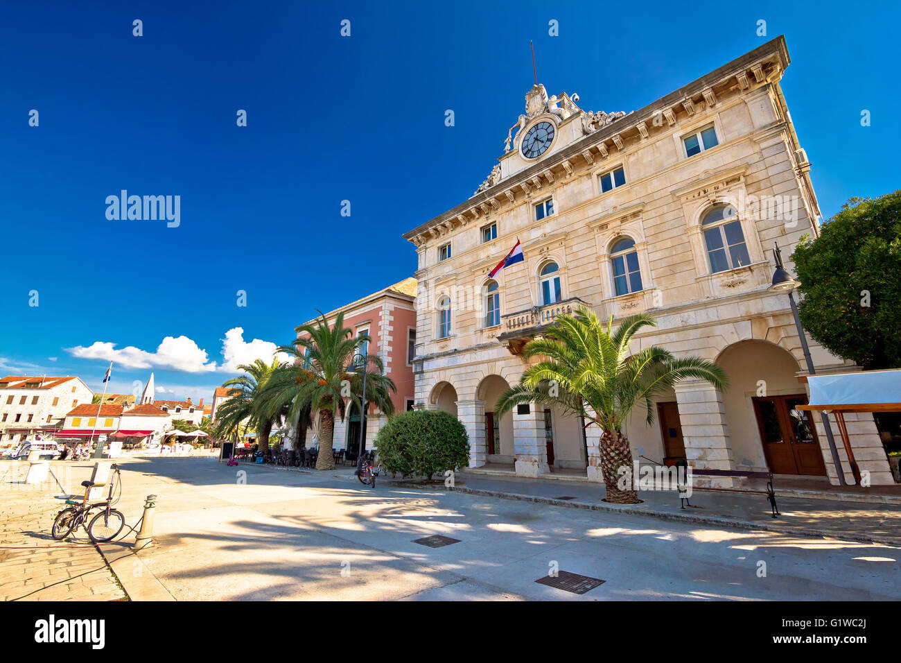 Town of Stari Grad waterfront architecture, island of Hvar, Croatia ...