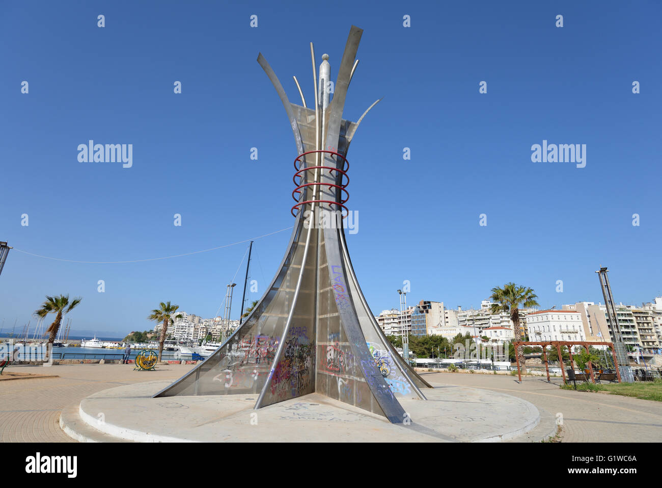 Alexandras square in Pasalimani, Piraeus, Athens, Greece Stock Photo ...