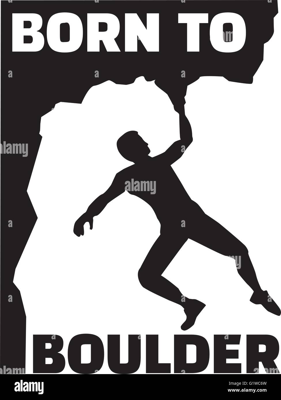 Man bouldering not woman Stock Vector Images - Alamy