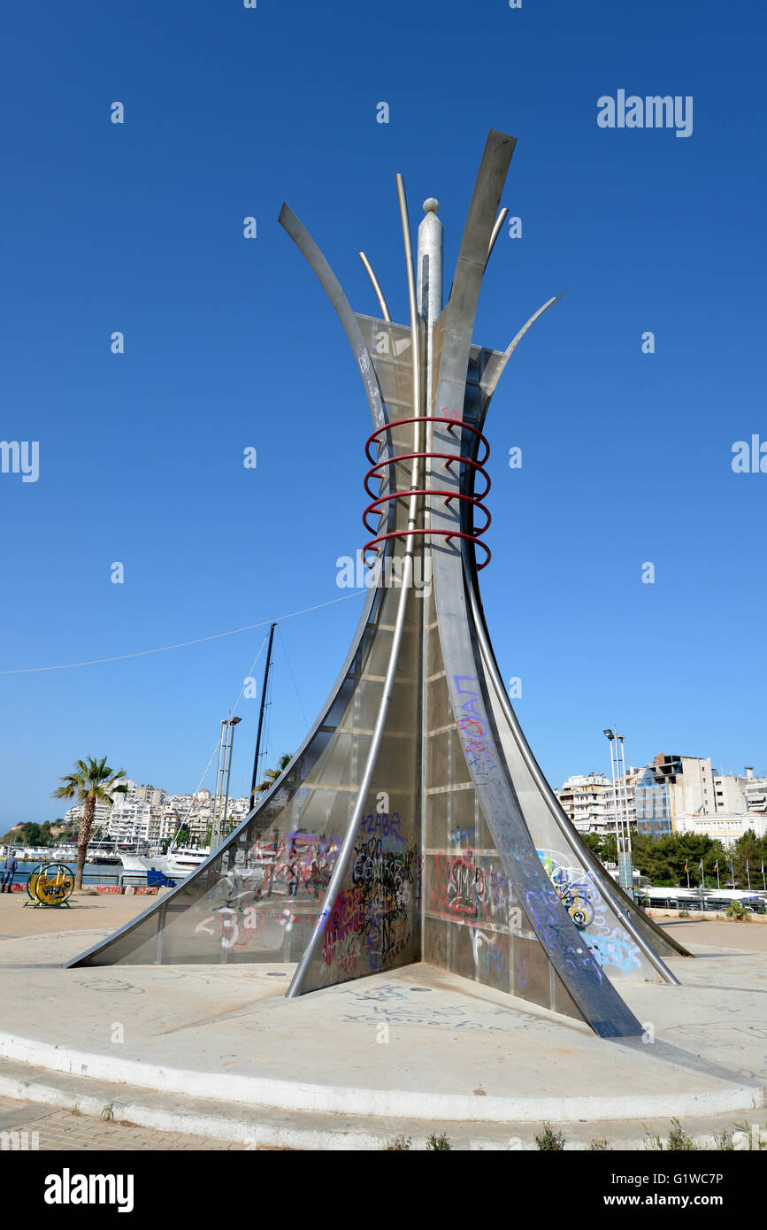Alexandras square in Pasalimani, Piraeus, Athens, Greece Stock Photo ...