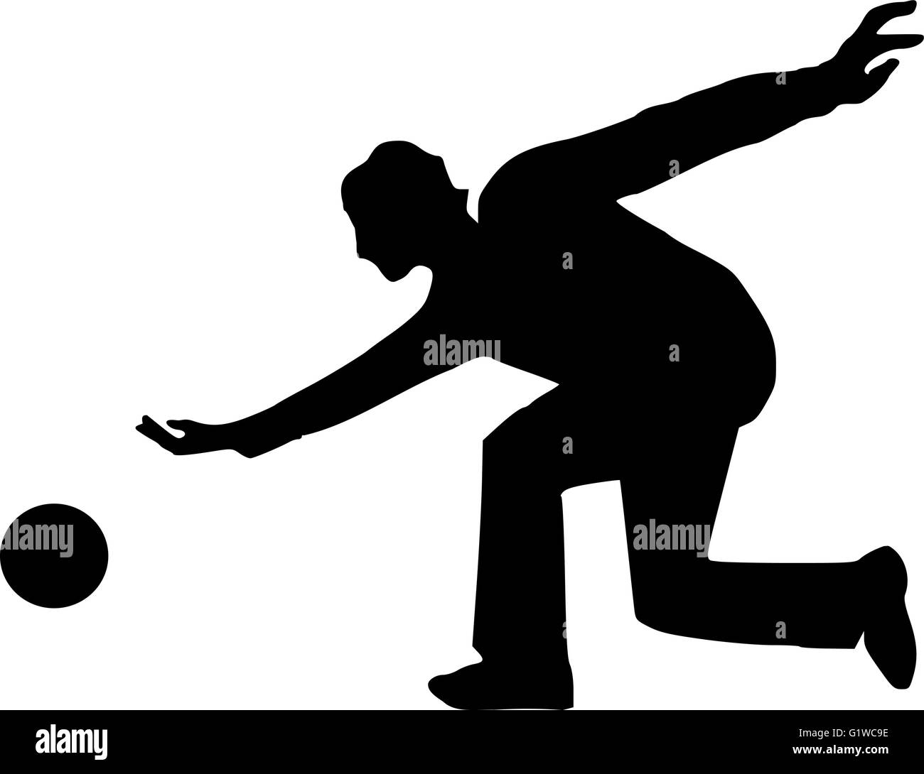Bowling Man Silhouette Stock Vector Image & Art - Alamy