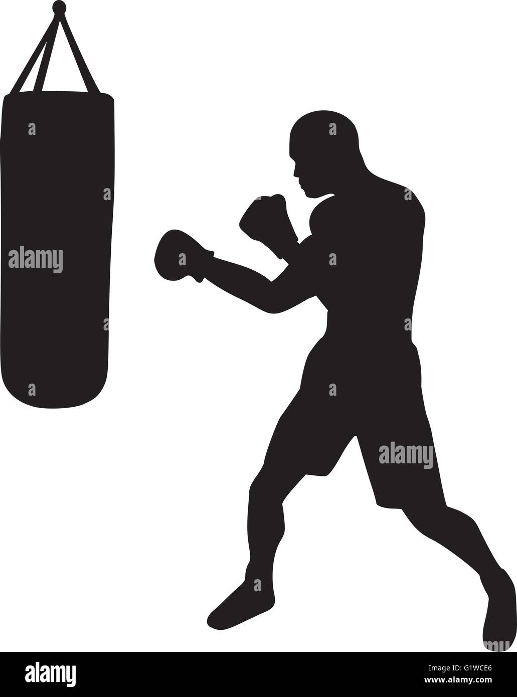 Boxer with Punching Bag Stock Vector Image & Art - Alamy