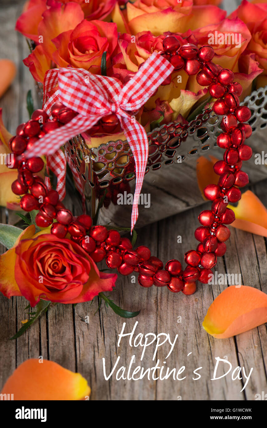 Heart with roses Stock Photo - Alamy