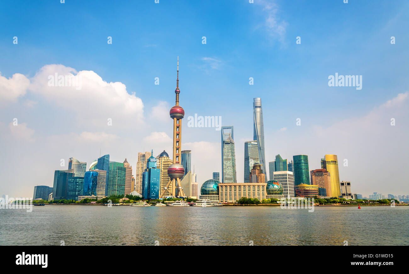 Shanghai skyline above the Huangpu River in China Stock Photo - Alamy