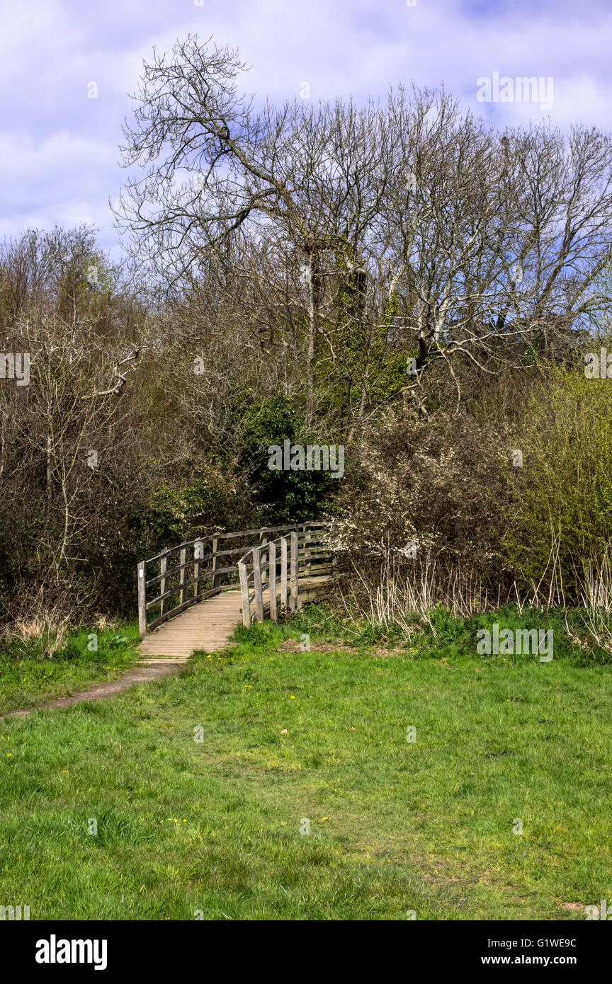 A footbridge and path from Llangoed to Aberlleiniog Castle, Anglesey ...