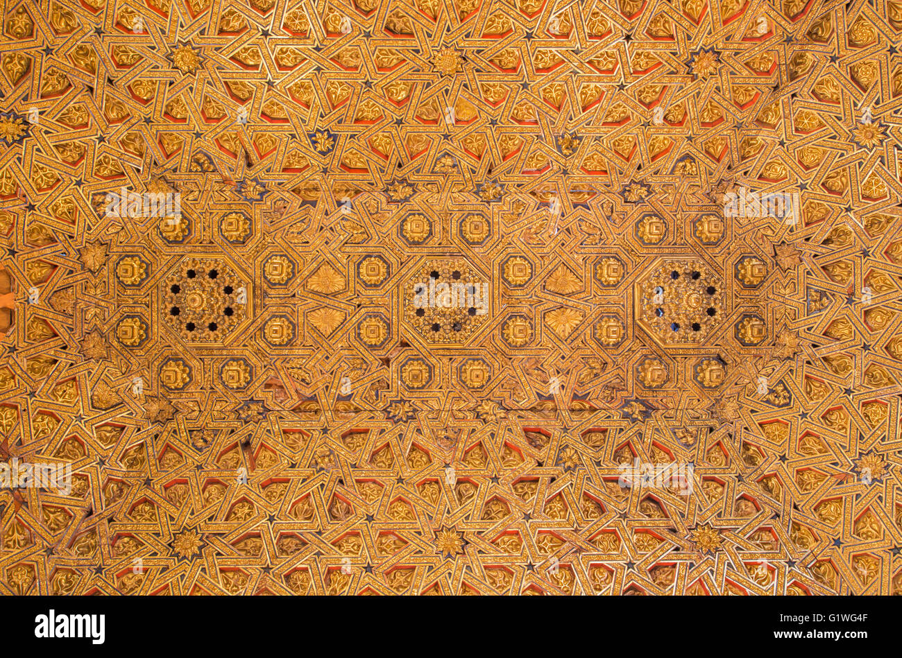 SEGOVIA, SPAIN, APRIL - 14, 2016: The mudejar carved and polychrome ...