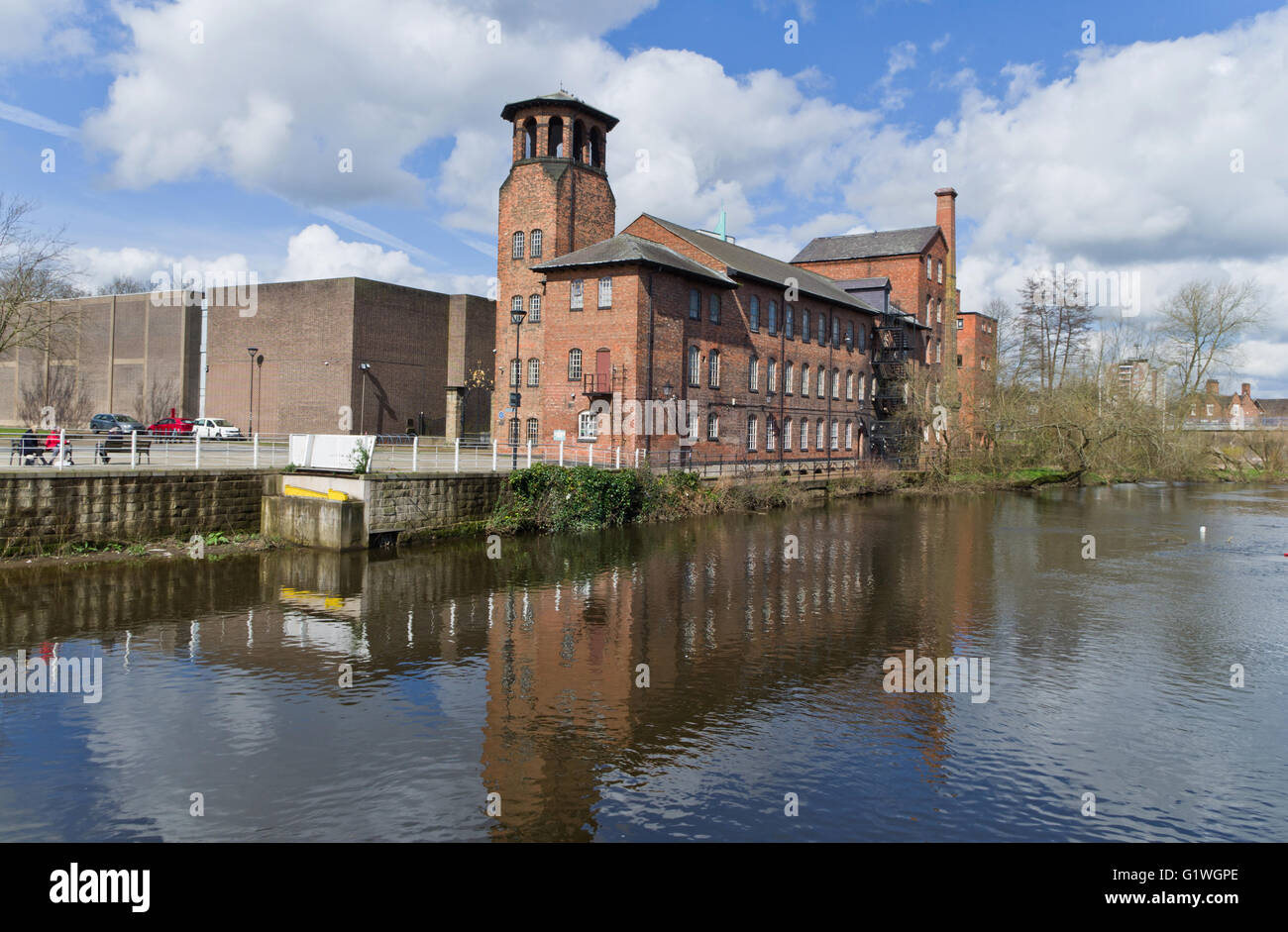 The Silk Mill Museum on the banks of the River Derwent in the city of ...