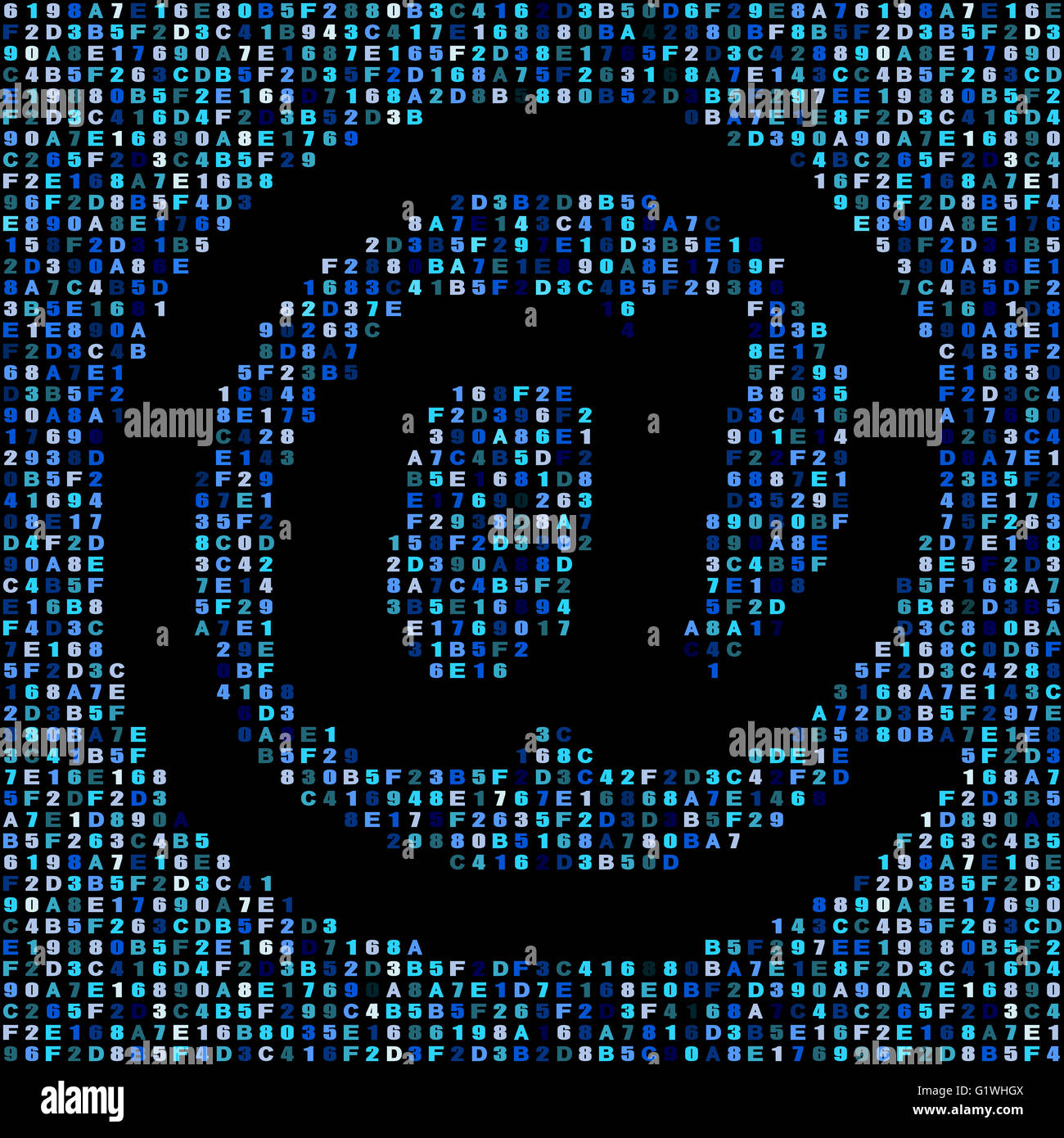 At symbol on blue hex code illustration Stock Photo - Alamy