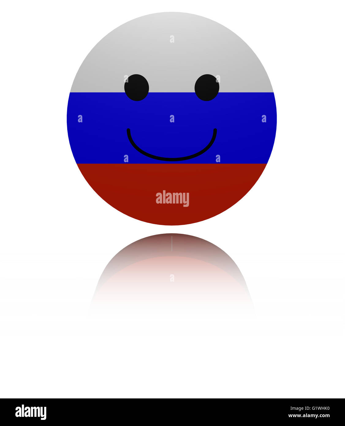 Russian happy icon with reflection illustration Stock Photo - Alamy