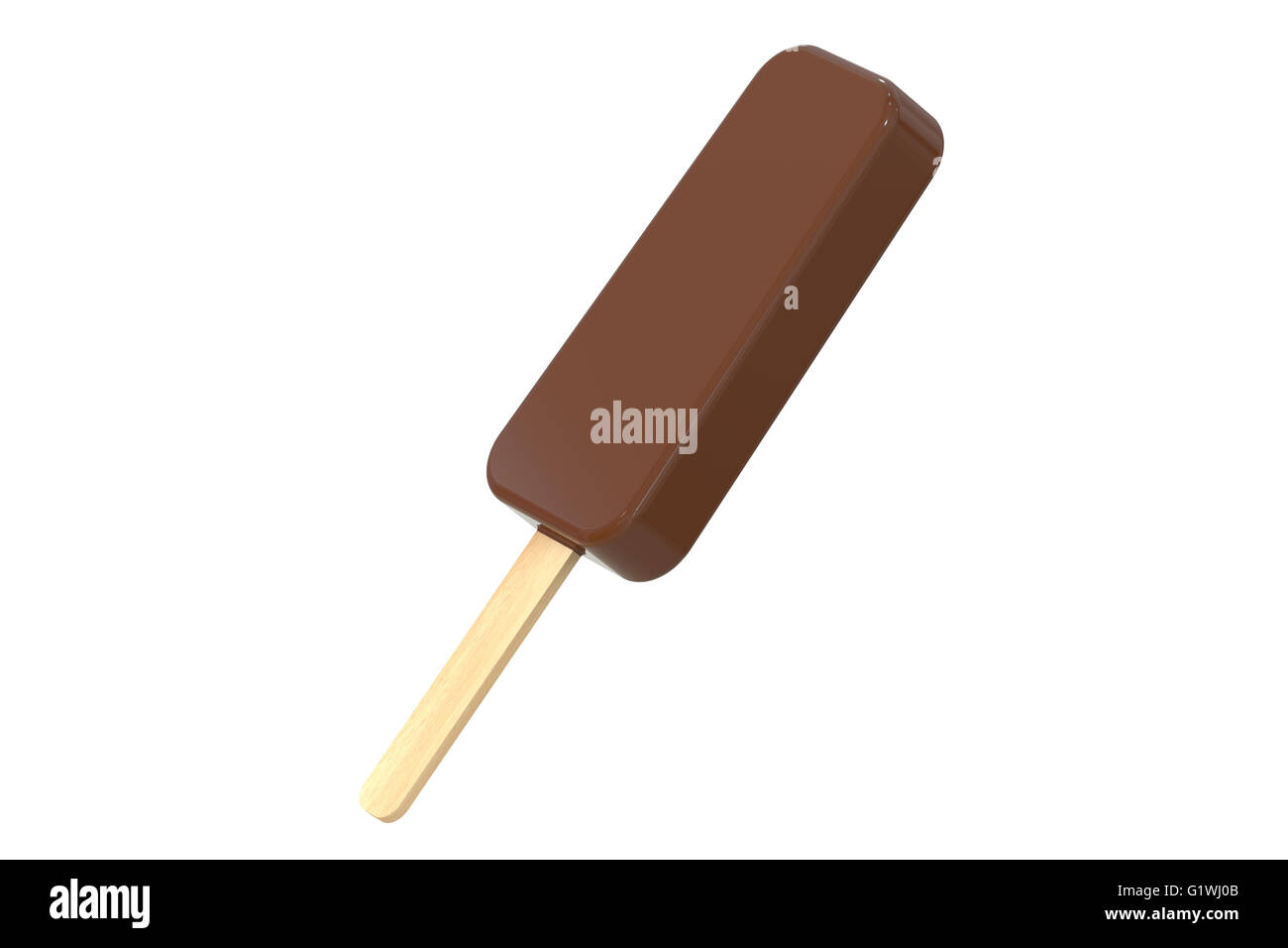 Chocolate Ice Cream Bar, 3D rendering isolated on white background ...