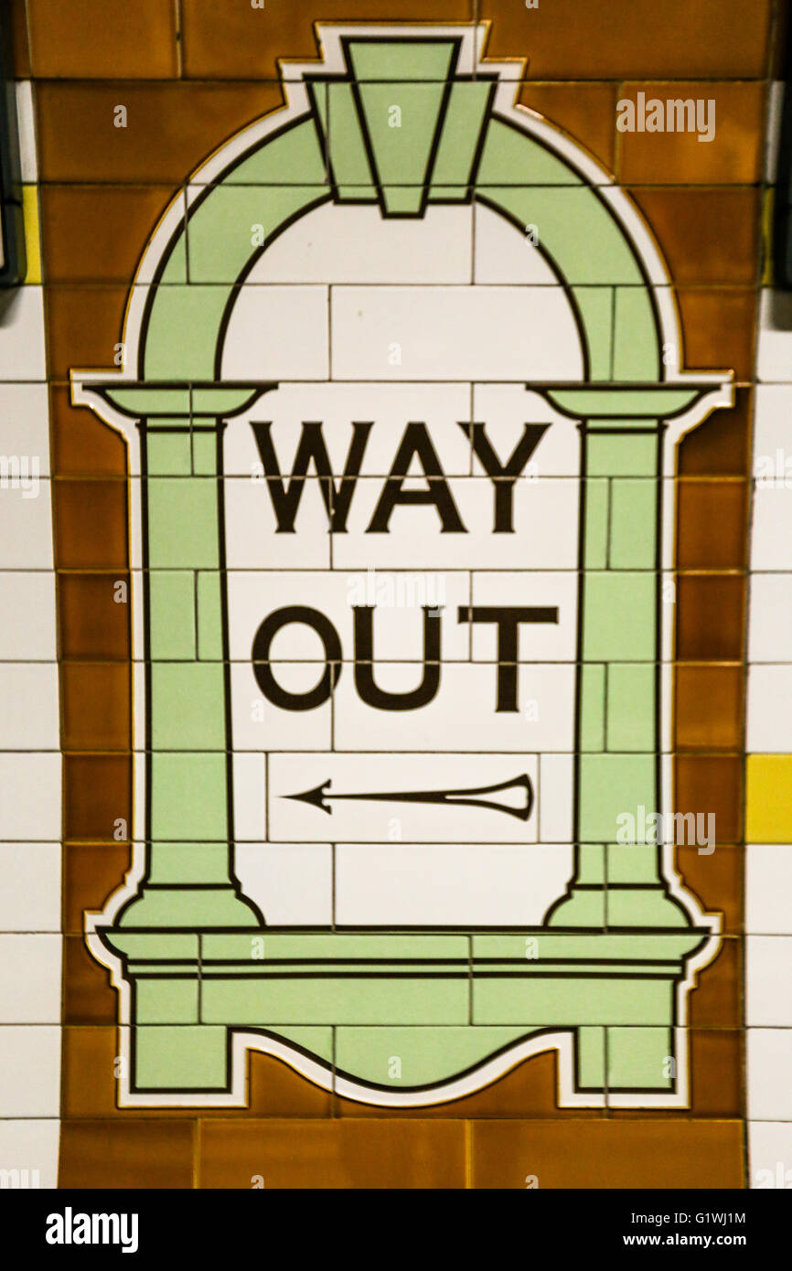 London underground way out sign hi-res stock photography and images - Alamy