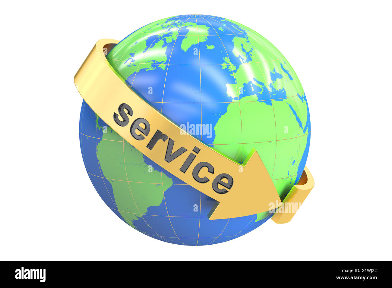 World Service concept, 3D rendering isolated on white background Stock ...