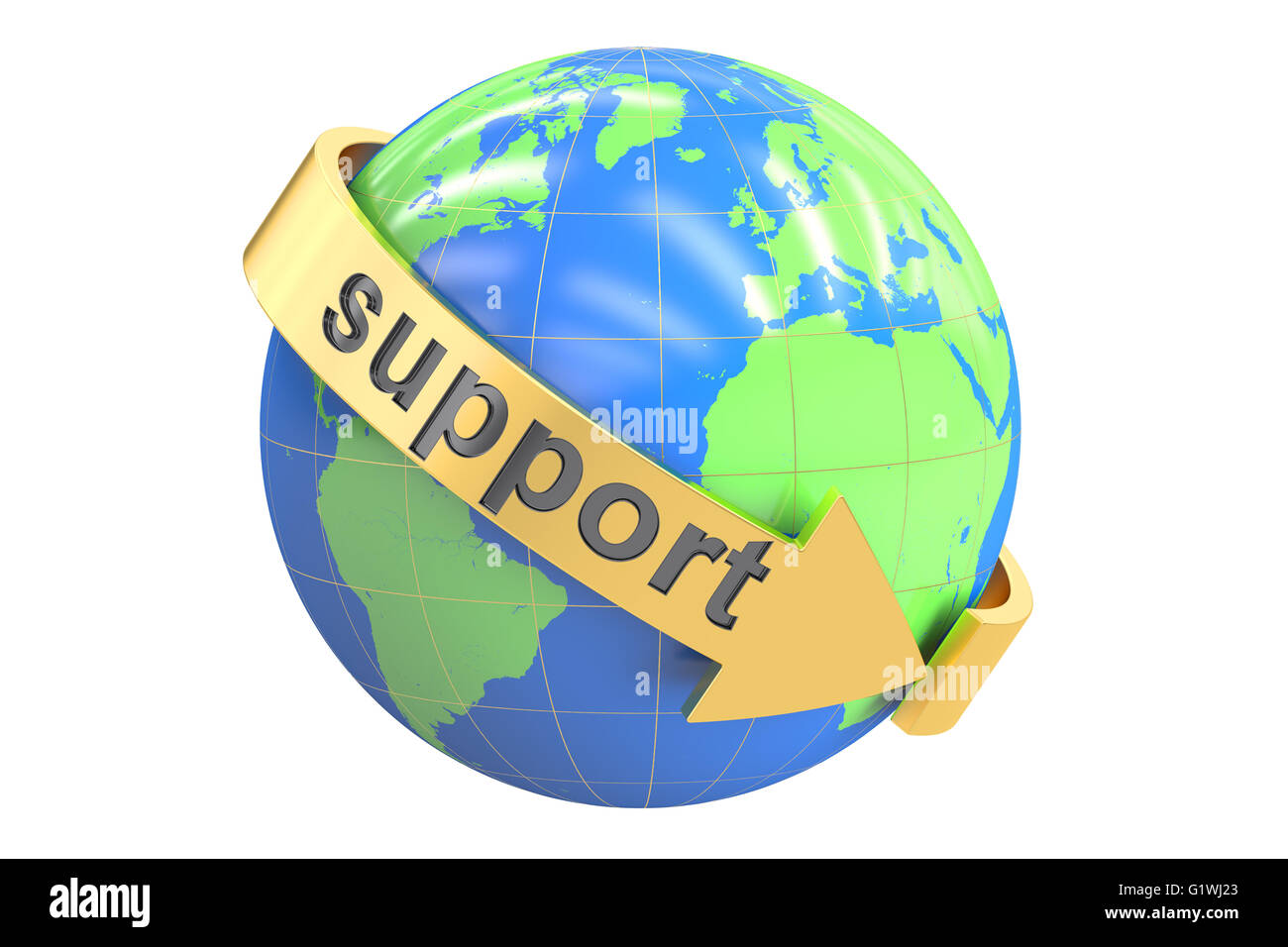 world support concept, 3D rendering isolated on white background Stock ...