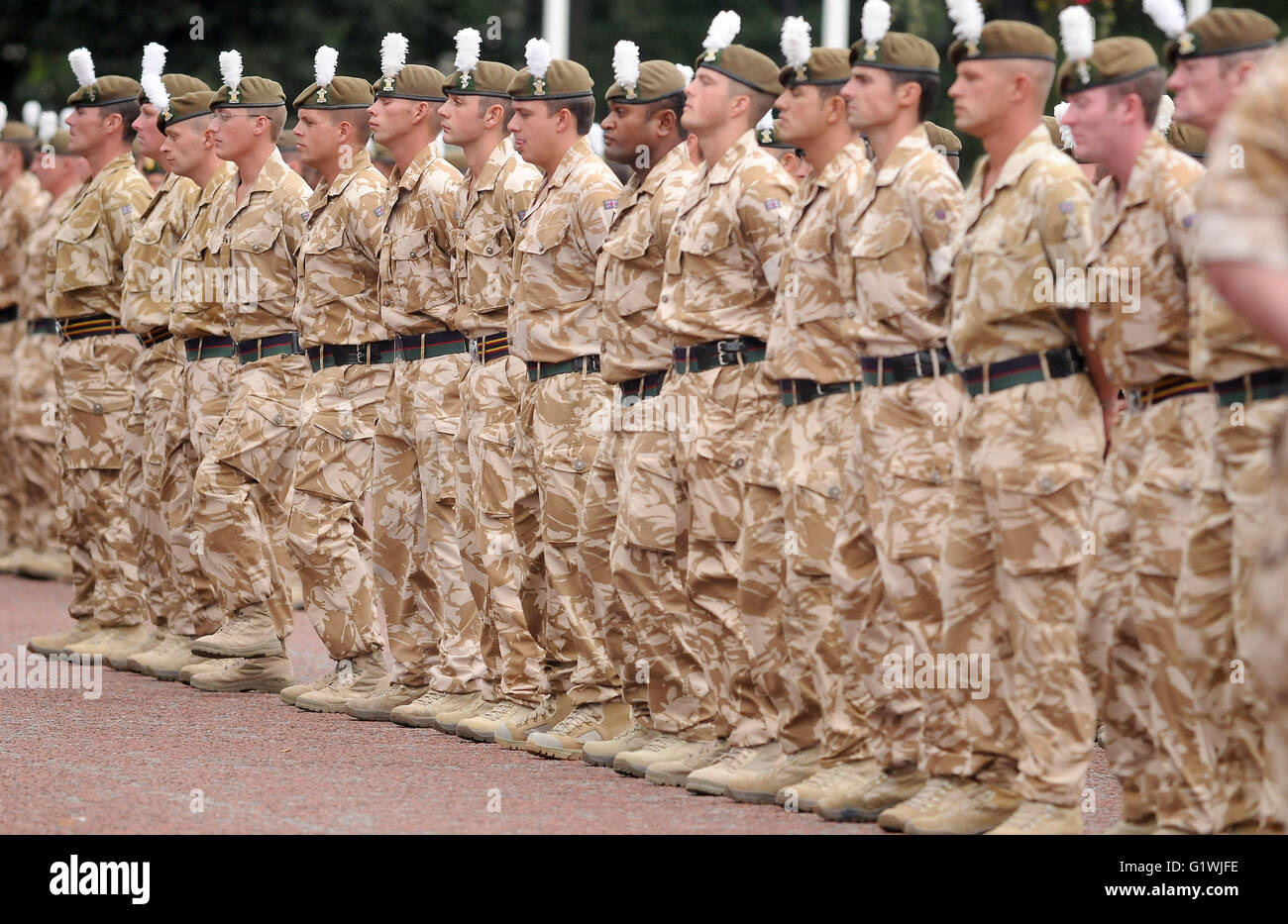 Soldiers from Charlie Company parade through Cardiff, South Wales, on ...