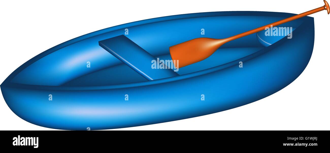 Wooden canoe in blue design with paddle Stock Vector Image & Art - Alamy