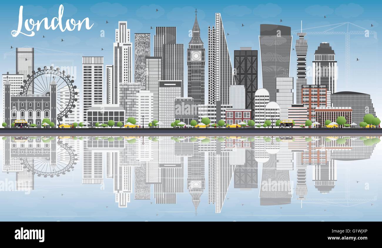 London buildings skyline illustration hi-res stock photography and ...