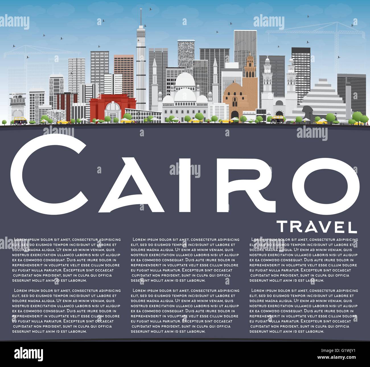 Outline cairo skyline blue buildings Stock Vector Images - Alamy