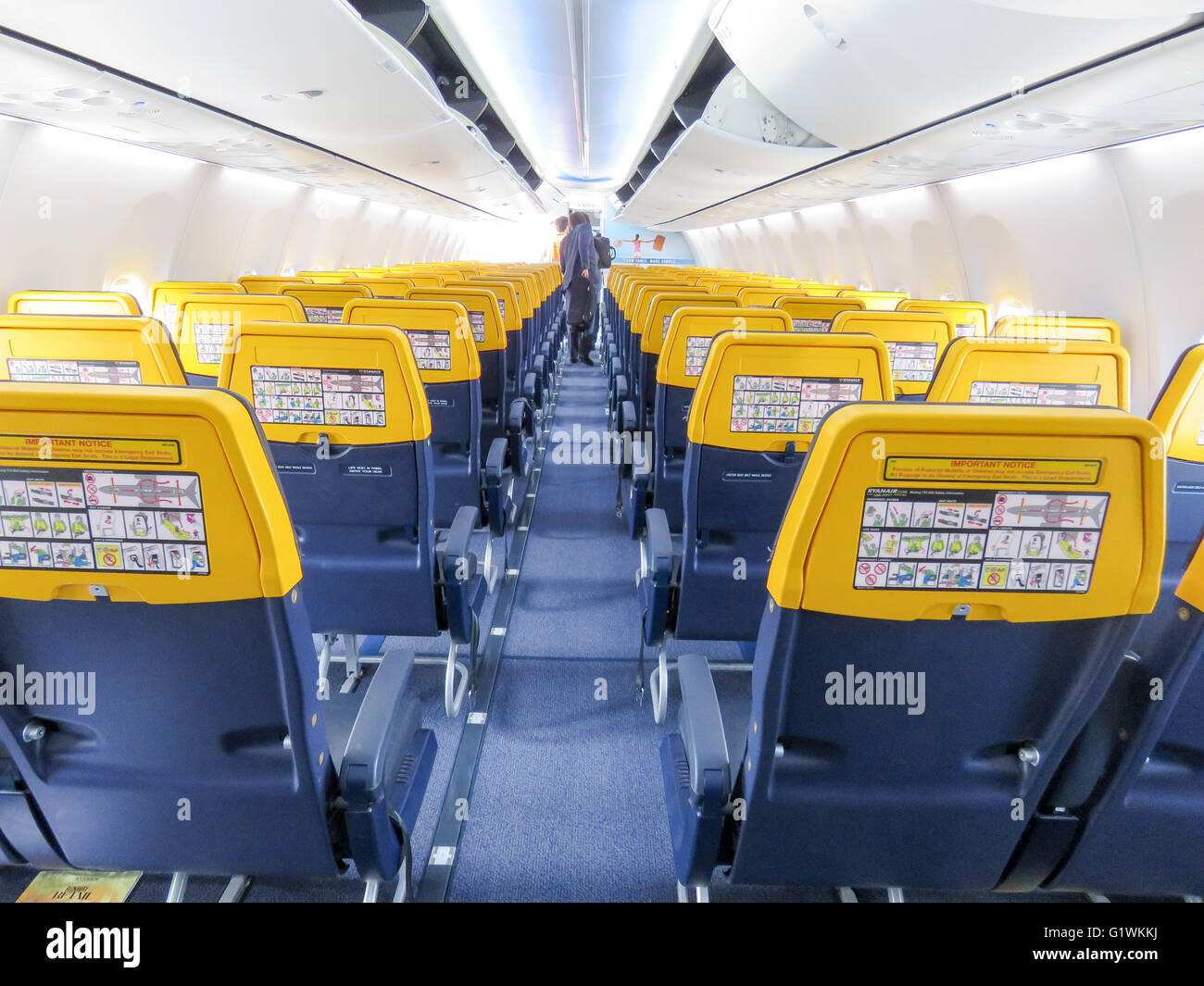 Ryanair plane cabin interior hi-res stock photography and images - Alamy