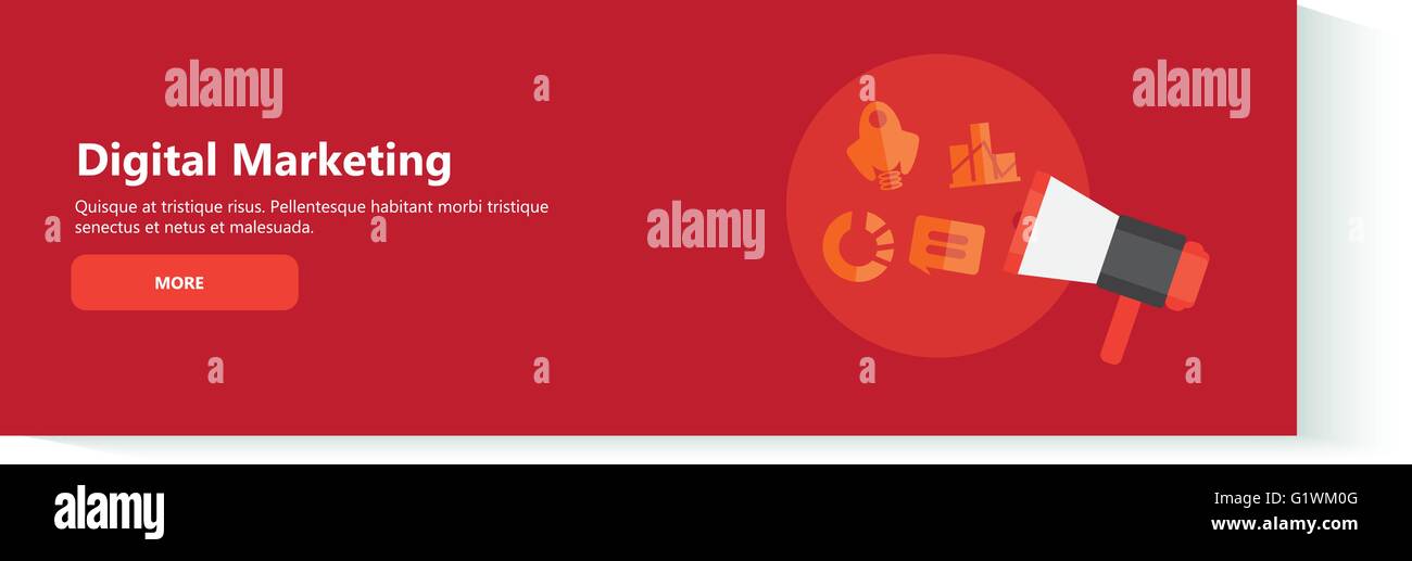 banner of digital marketing, vector illustration Stock Vector Image ...