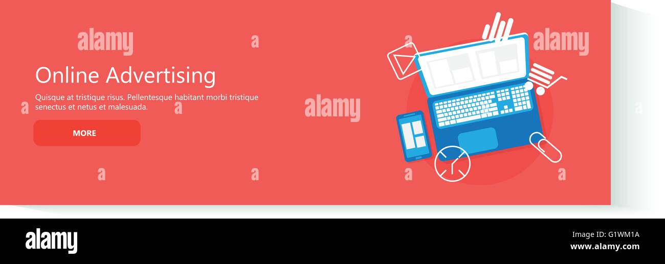 Flat design concept for Online Advertising. Concept for web banner ...